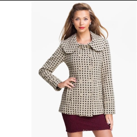 Tulle | Jackets & Coats | Tulle Polka Dot Pea Coat | Poshmark